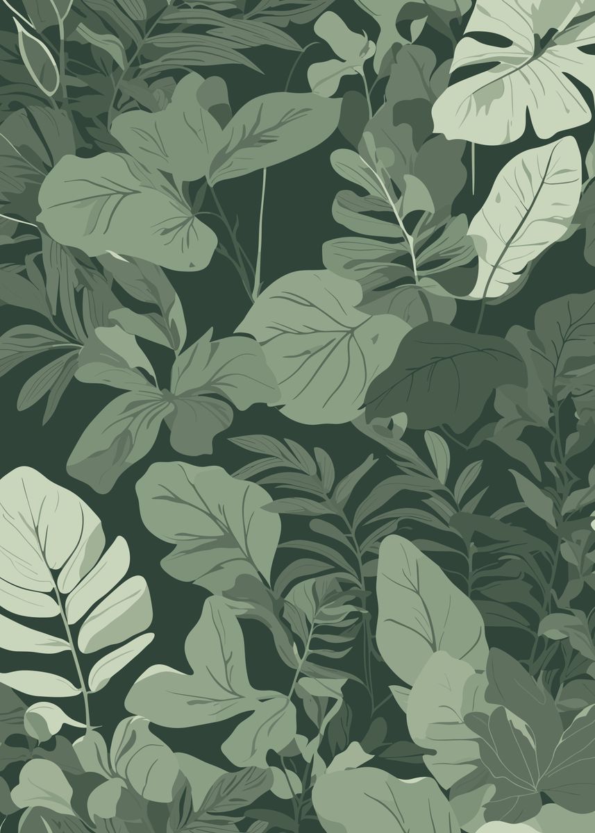 'Minimalist Jungle Beauty' Poster, picture, metal print, paint by ...