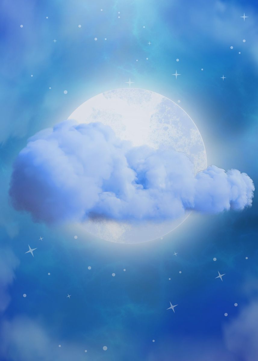 'Glowing Moon' Poster, picture, metal print, paint by Art World Media ...