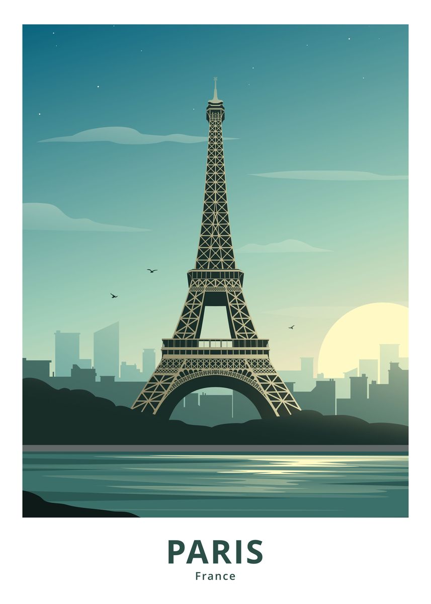 'Paris France Travel' Poster, picture, metal print, paint by Deeo ...