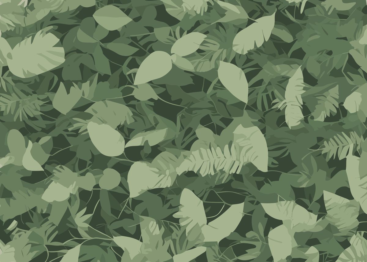 'Sage Green Jungle ' Poster, picture, metal print, paint by Roberto ...