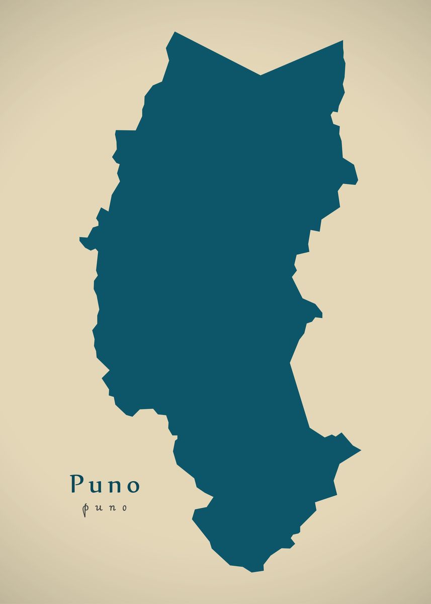 'Puno Peru region map' Poster, picture, metal print, paint by Ingo ...
