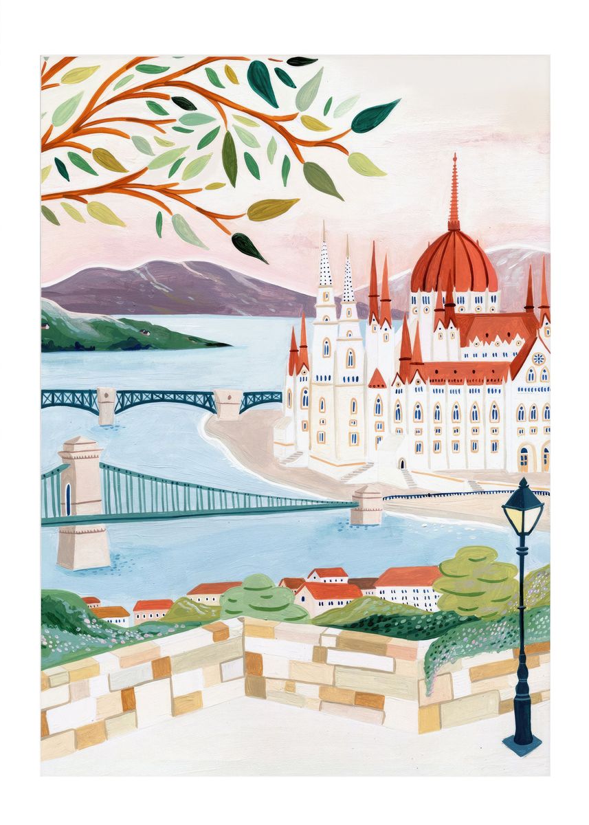 'Budapest Hungary Art Print' Poster, picture, metal print, paint by ...