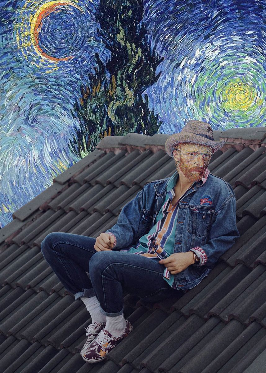 'Van Gogh Funny Montage' Poster, picture, metal print, paint by REAL ...