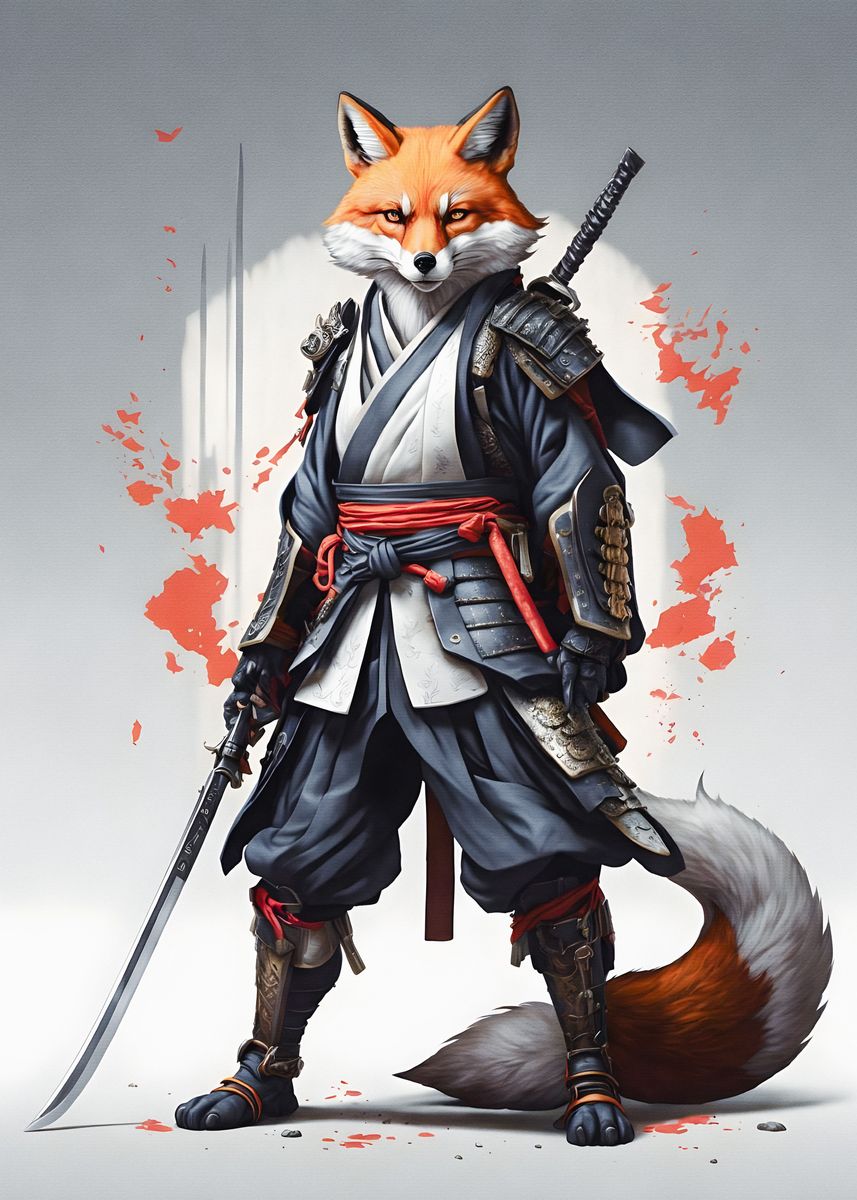 'Samurai Fox' Poster by Elz art | Displate