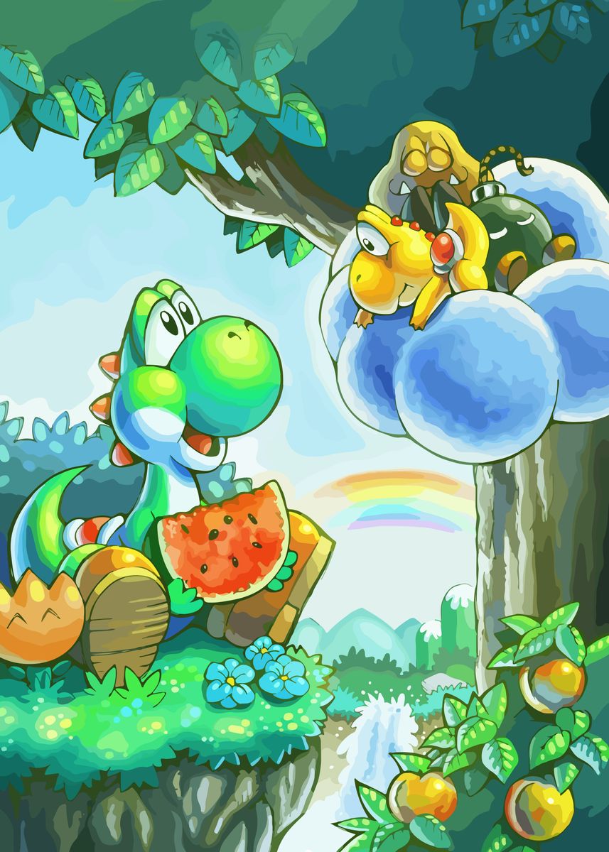 'yoshi touch and go' Poster, picture, metal print, paint by ROKIE ...