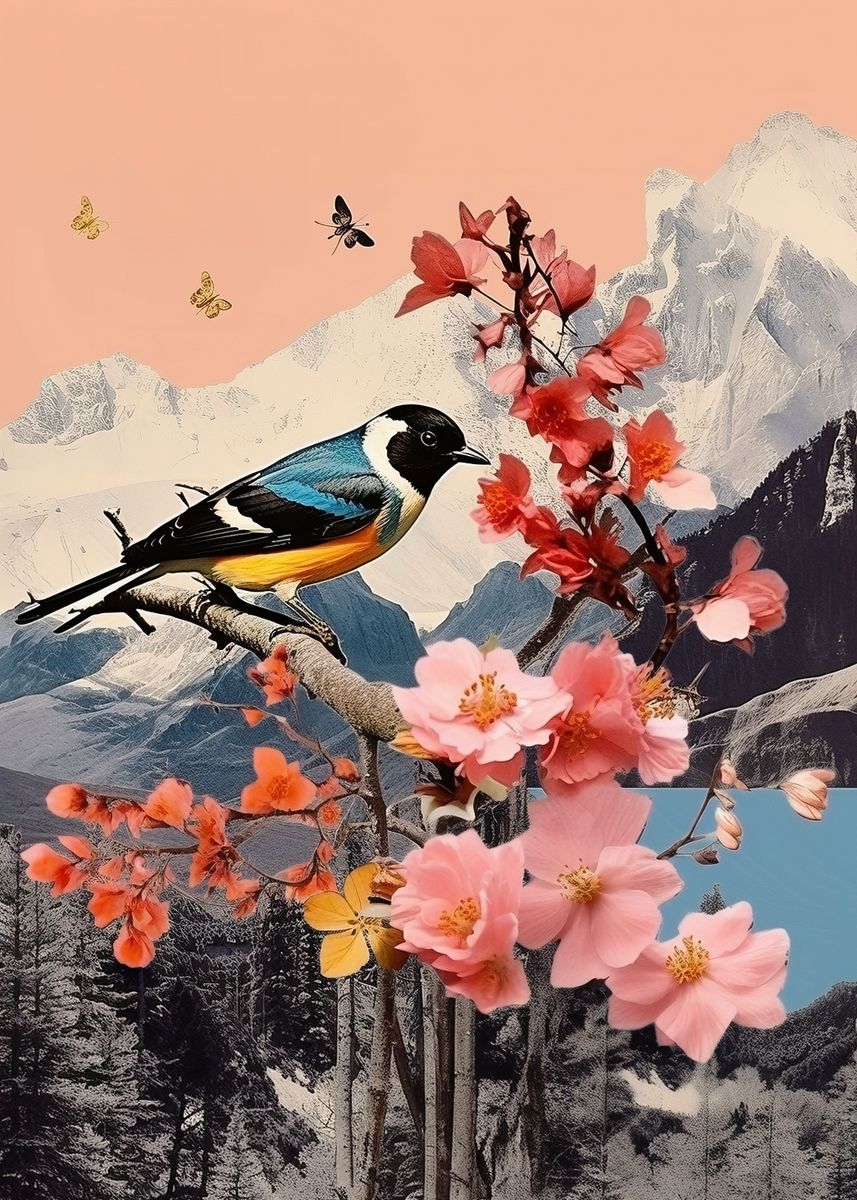 'Sakura Blue Bird' Poster by Anna Teresa | Displate