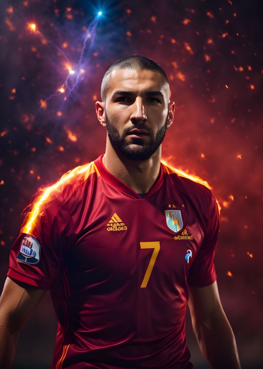 'Karim Benzema Poster' Poster, picture, metal print, paint by ...