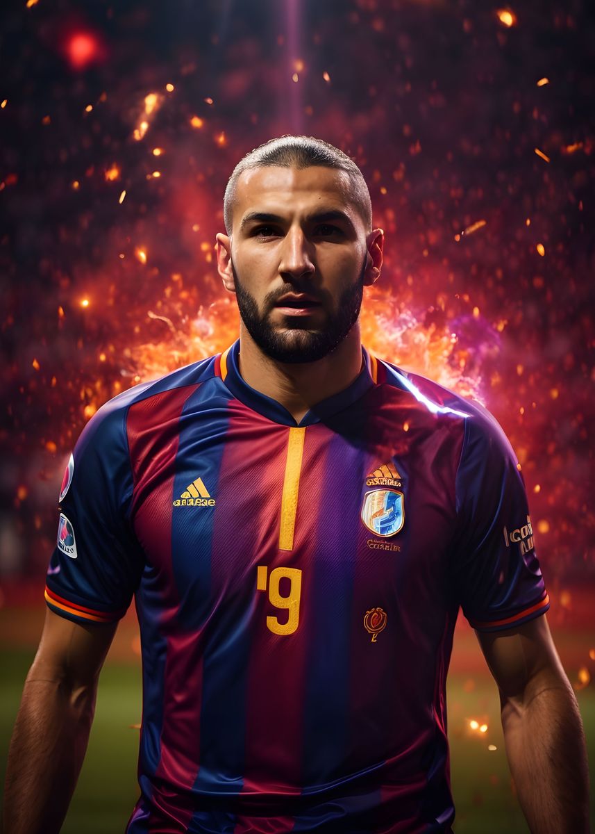 'Karim Benzema Poster' Poster, picture, metal print, paint by ...