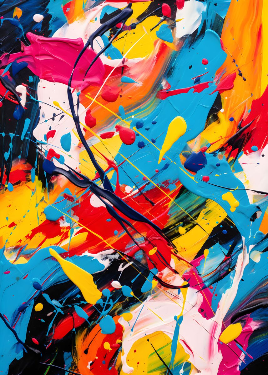 'Colorful abstract painting' Poster, picture, metal print, paint by ...