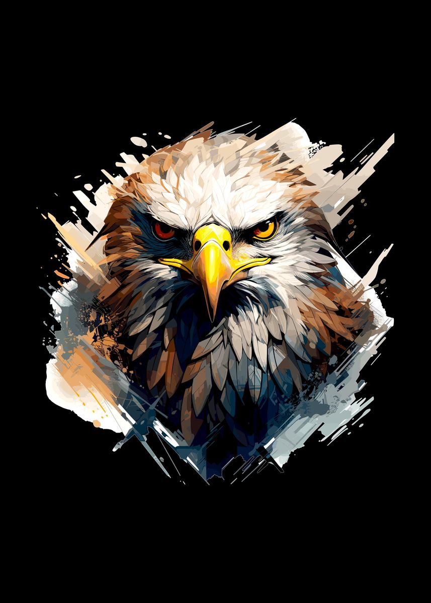'Bald Eagle Hunting Adler' Poster, picture, metal print, paint by ...