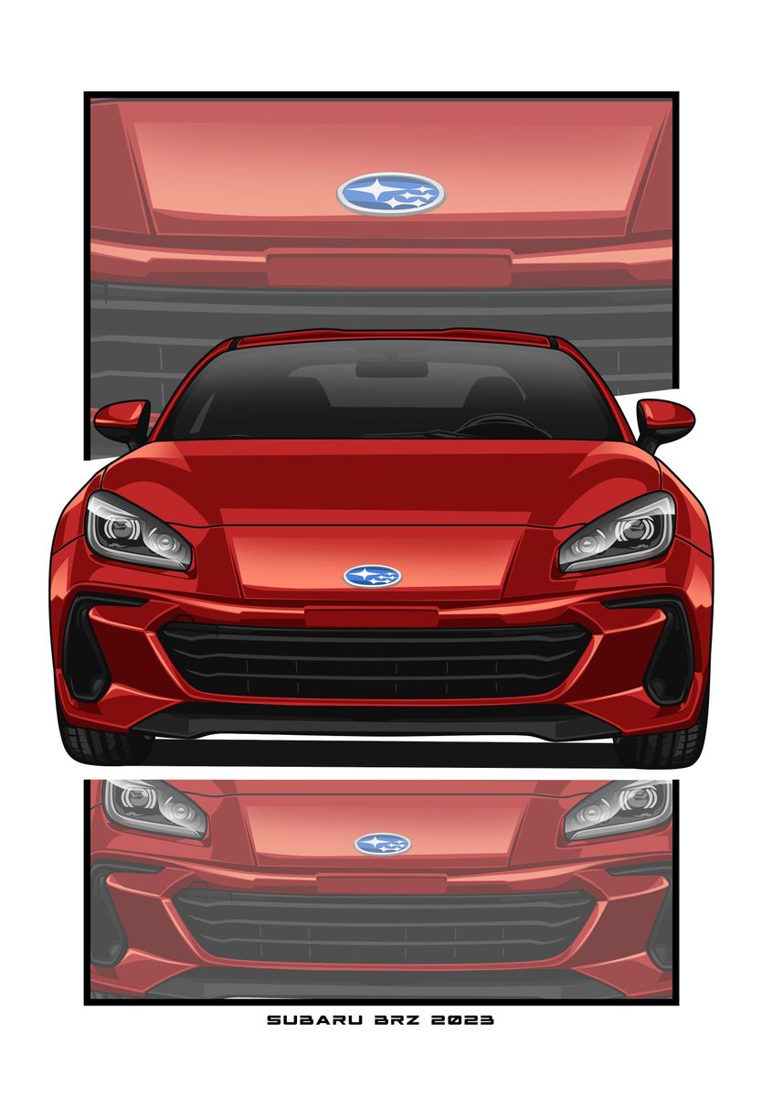 'subaru brz red' Poster, picture, metal print, paint by capture art ...