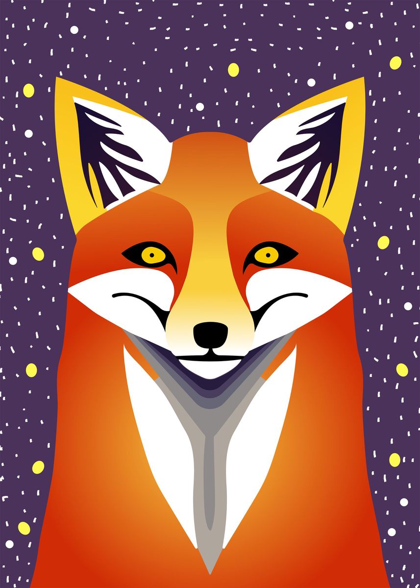 'Fox Portrait' Poster, picture, metal print, paint by Cool Worker ...