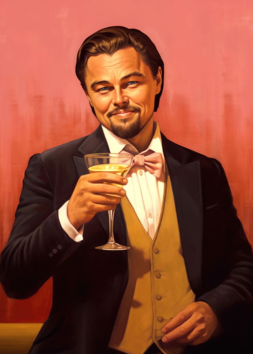 'Leonardo DiCaprio Cheers' Poster, picture, metal print, paint by ...
