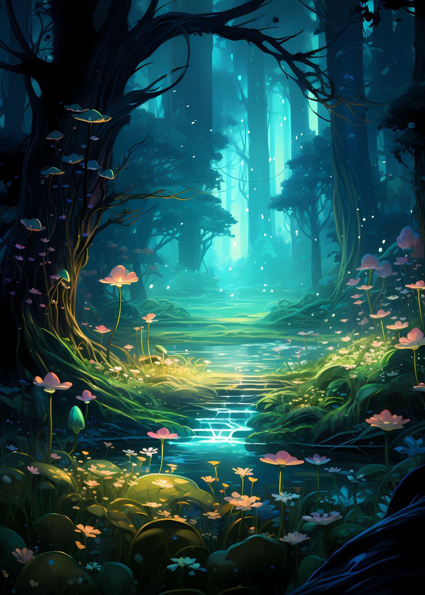 'deep forest ' Poster, picture, metal print, paint by Virtual Creatures ...