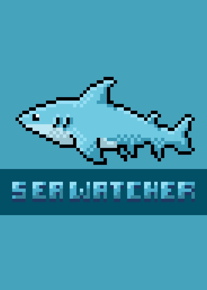 'Sea Watcher in Pixel Art' Poster by Eki D Surya | Displate