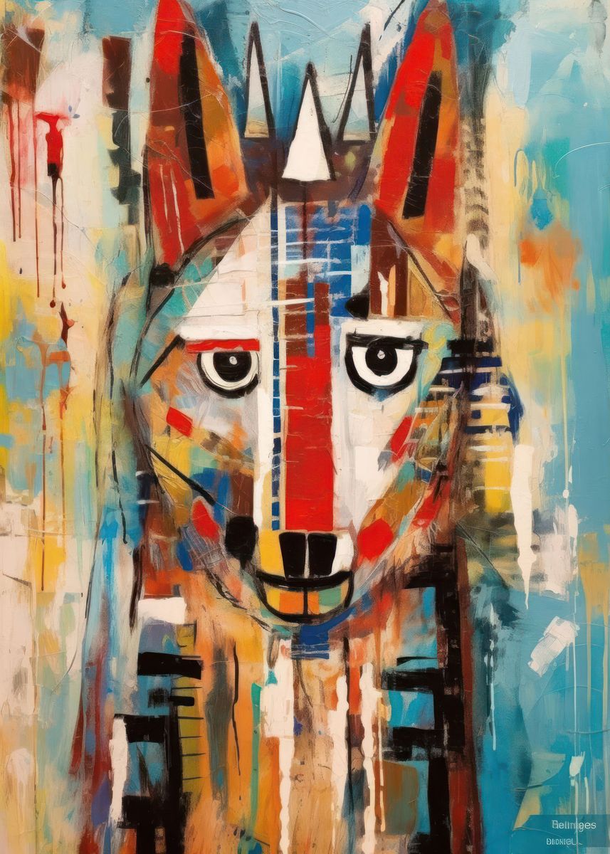 'Abstract Wolf Portrait' Poster, picture, metal print, paint by Usama ...