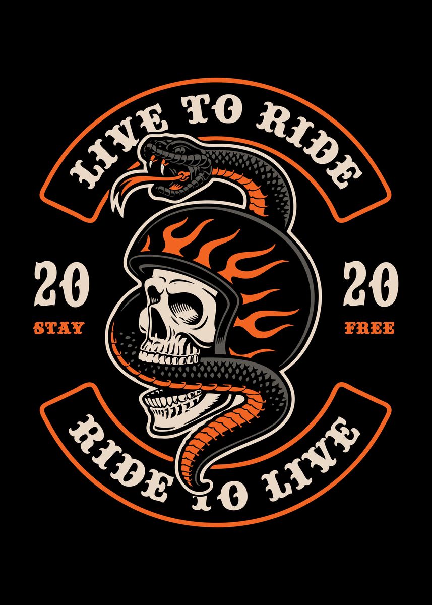 'Live To Ride Poster' Poster, picture, metal print, paint by 18 Twelve ...