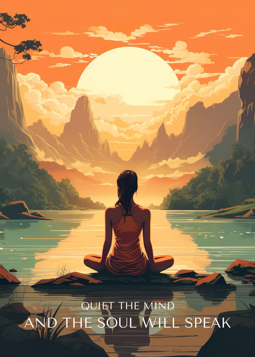 'Quiet the mind soul quote' Poster by Seraphine | Displate