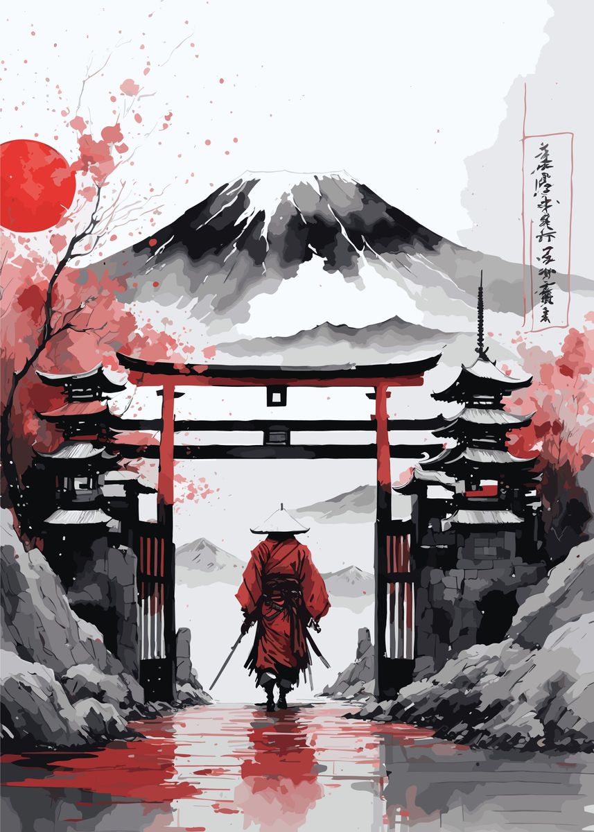 'Samurai Warrior Japanese' Poster, picture, metal print, paint by Zero ...