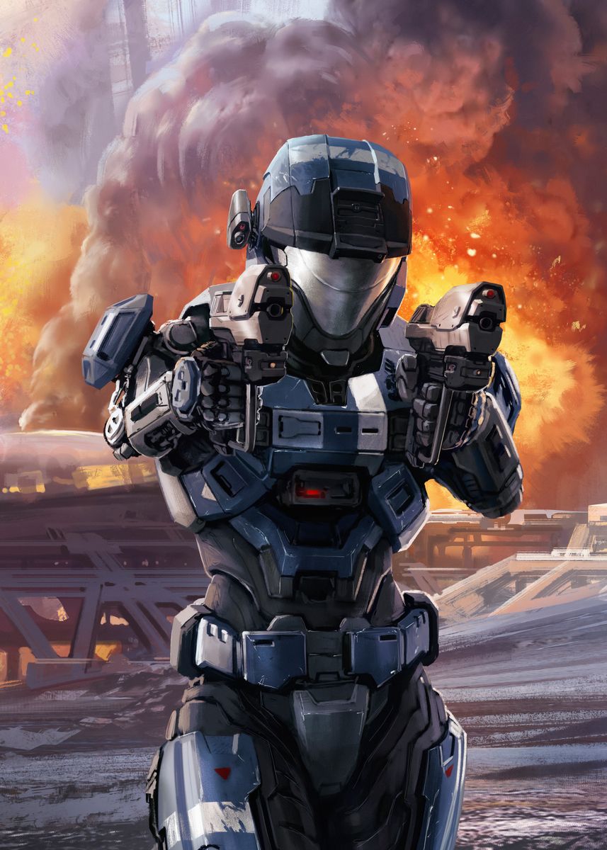 'Kat' Poster, picture, metal print, paint by Halo Game | Displate