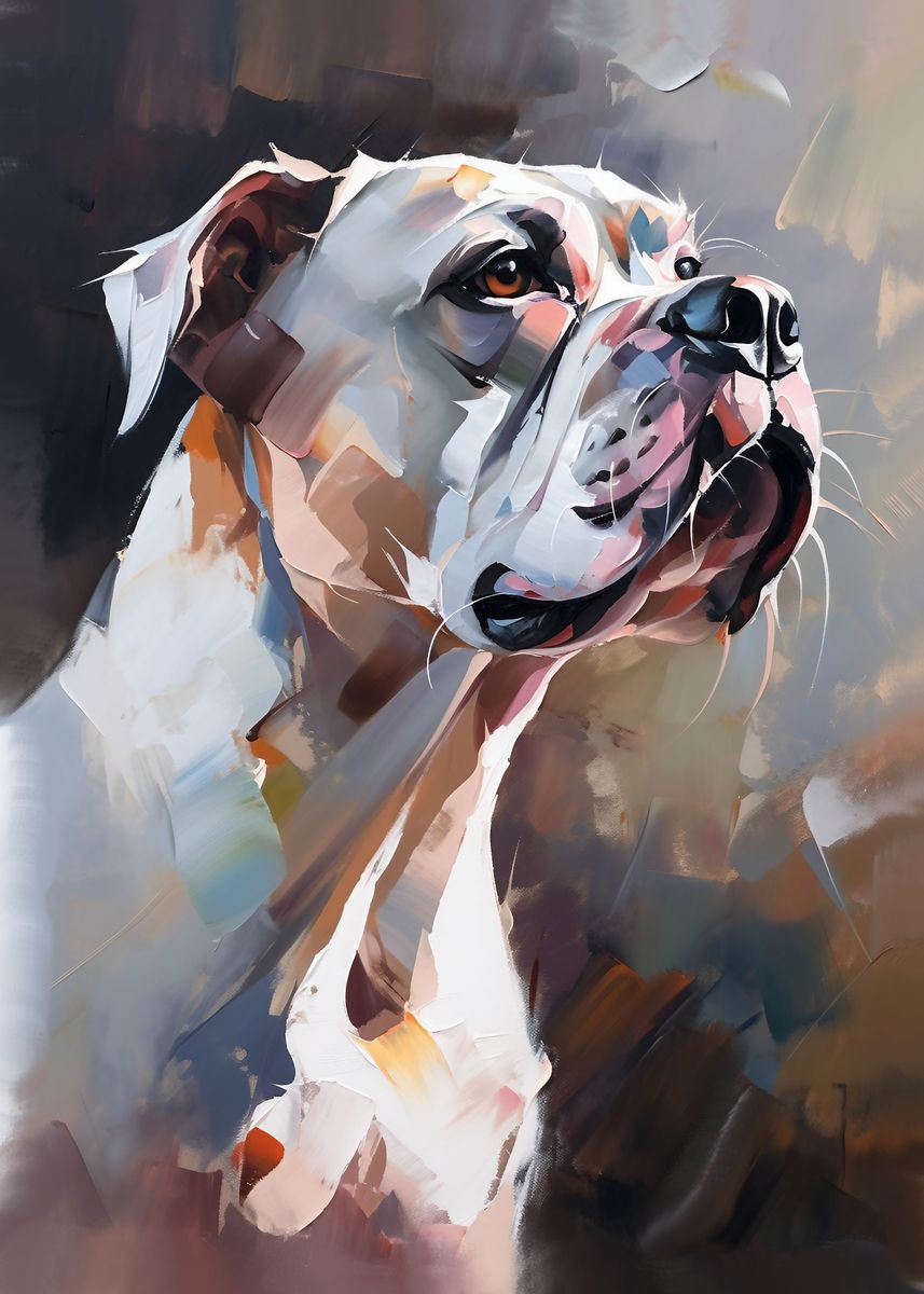 'white boxer 5' Poster, picture, metal print, paint by MagnusArtDesigns ...