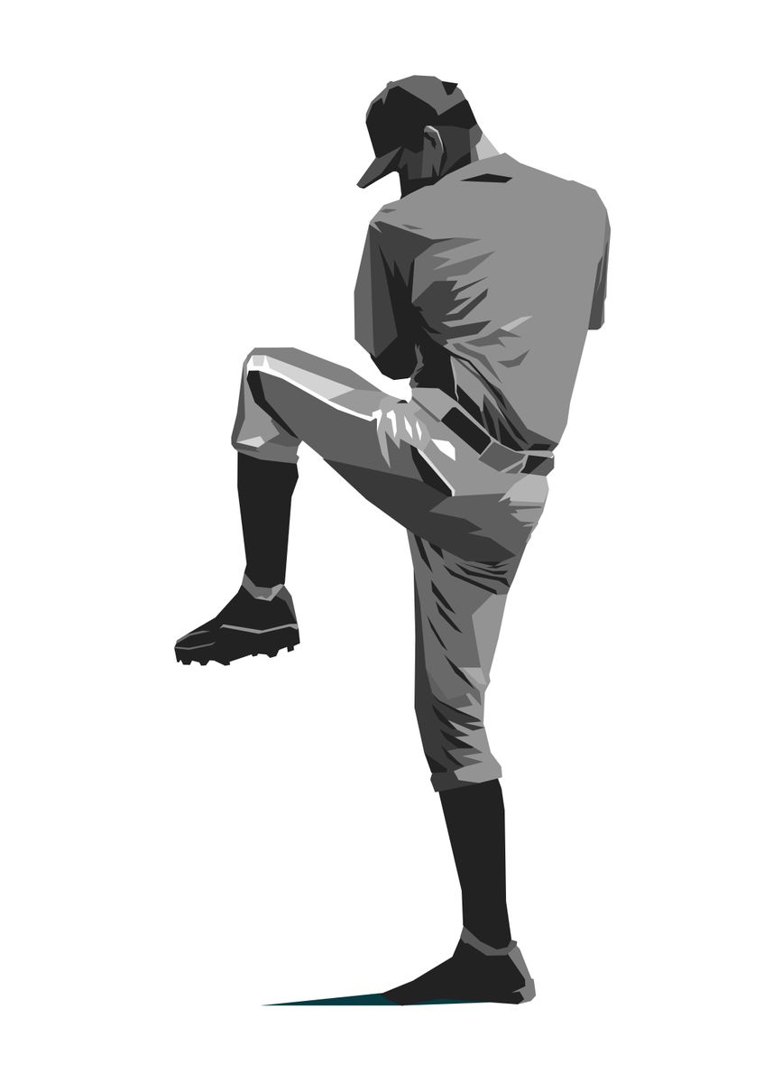 'Baseball Player' Poster, picture, metal print, paint by Ro | Displate