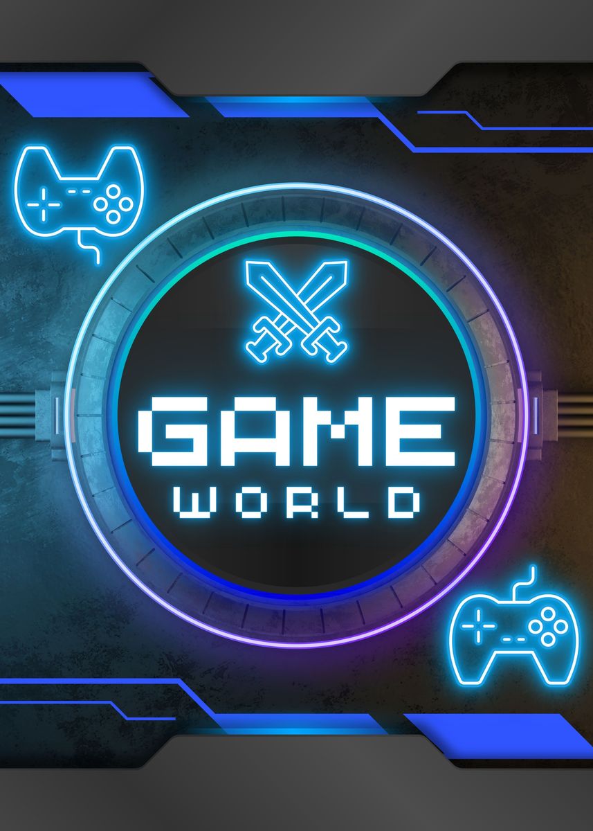'Gaming World' Poster, picture, metal print, paint by Tech Manis | Displate