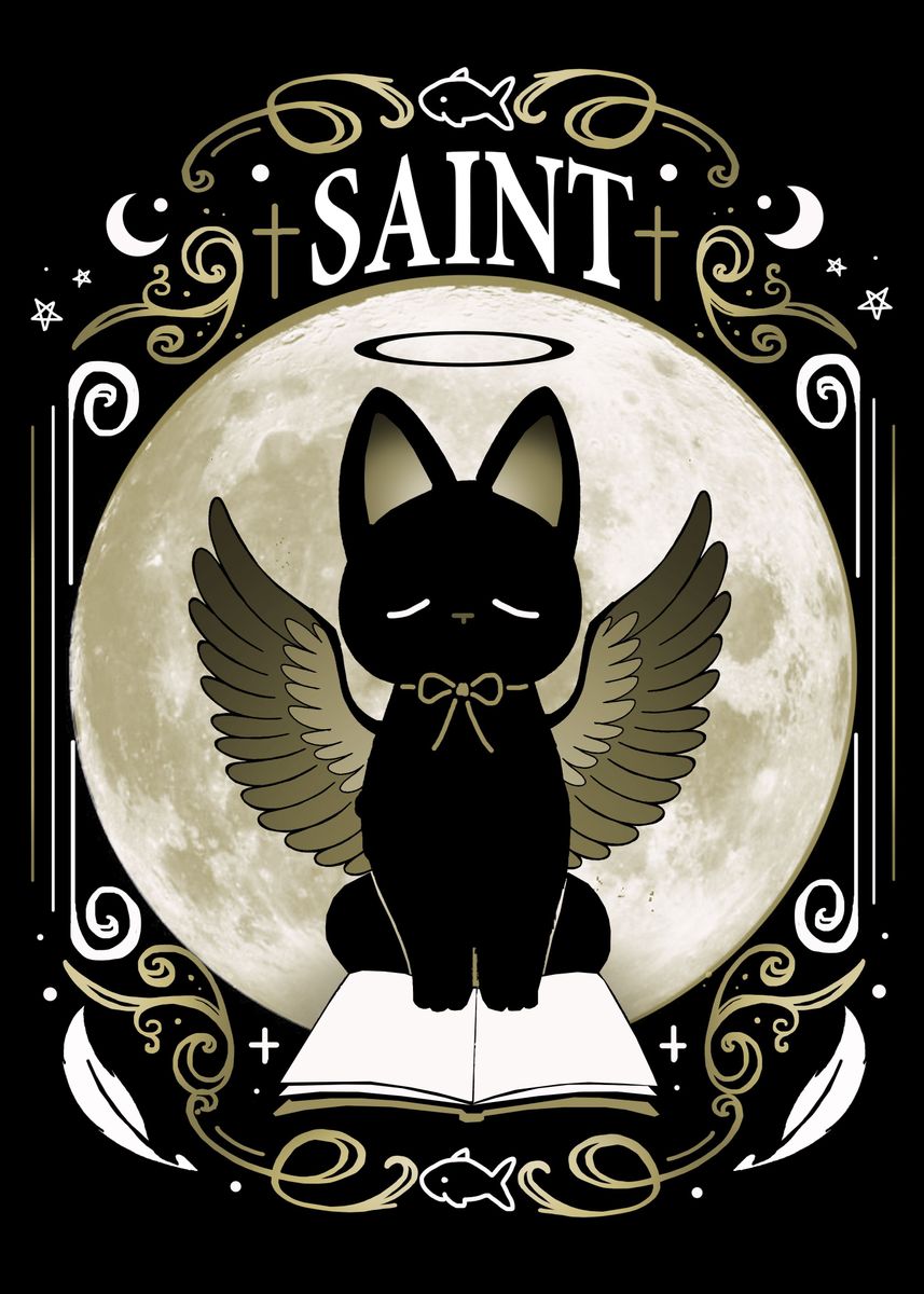 'Saint Cat' Poster, picture, metal print, paint by Valentina Fabbri ...