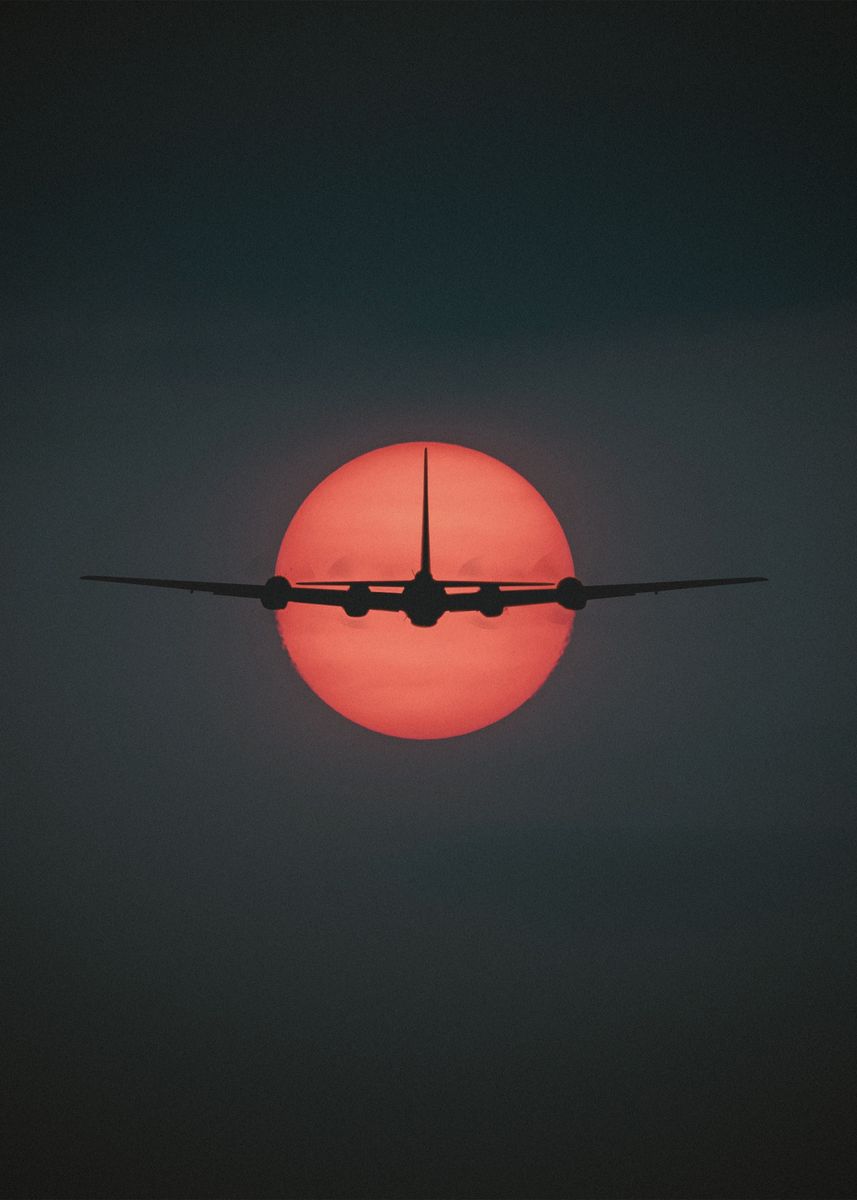 'Red Sun' Poster, picture, metal print, paint by cookaynne | Displate