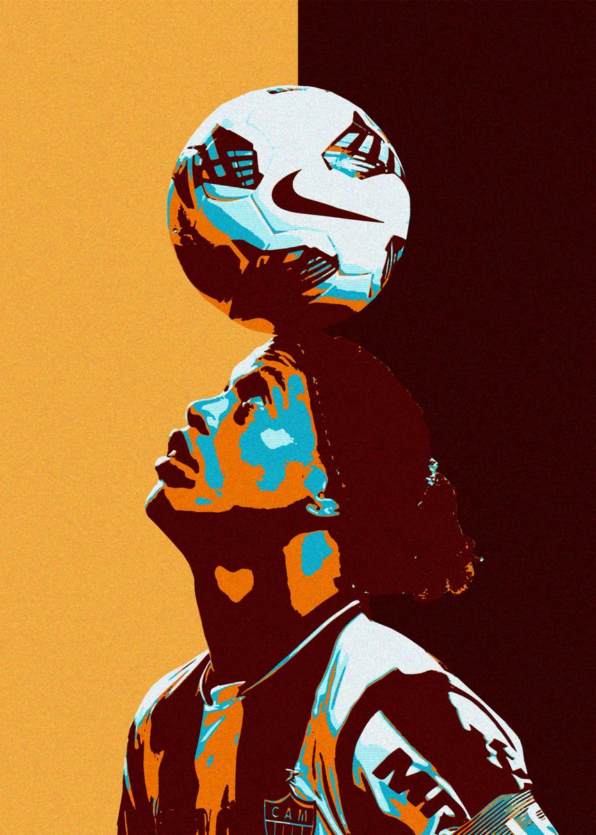 'Ronaldinho Portrait' Poster, picture, metal print, paint by ...