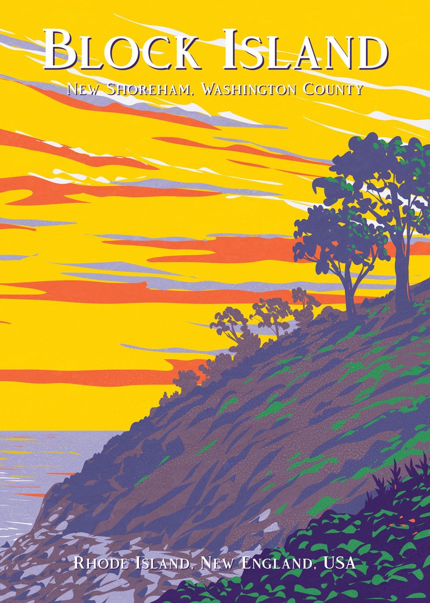'Block Island' Poster, picture, metal print, paint by Jordan Holmes ...