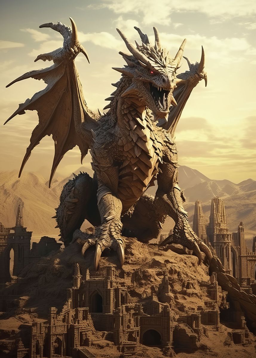 'Powerful Ancient Dragon' Poster, picture, metal print, paint by Frank ...