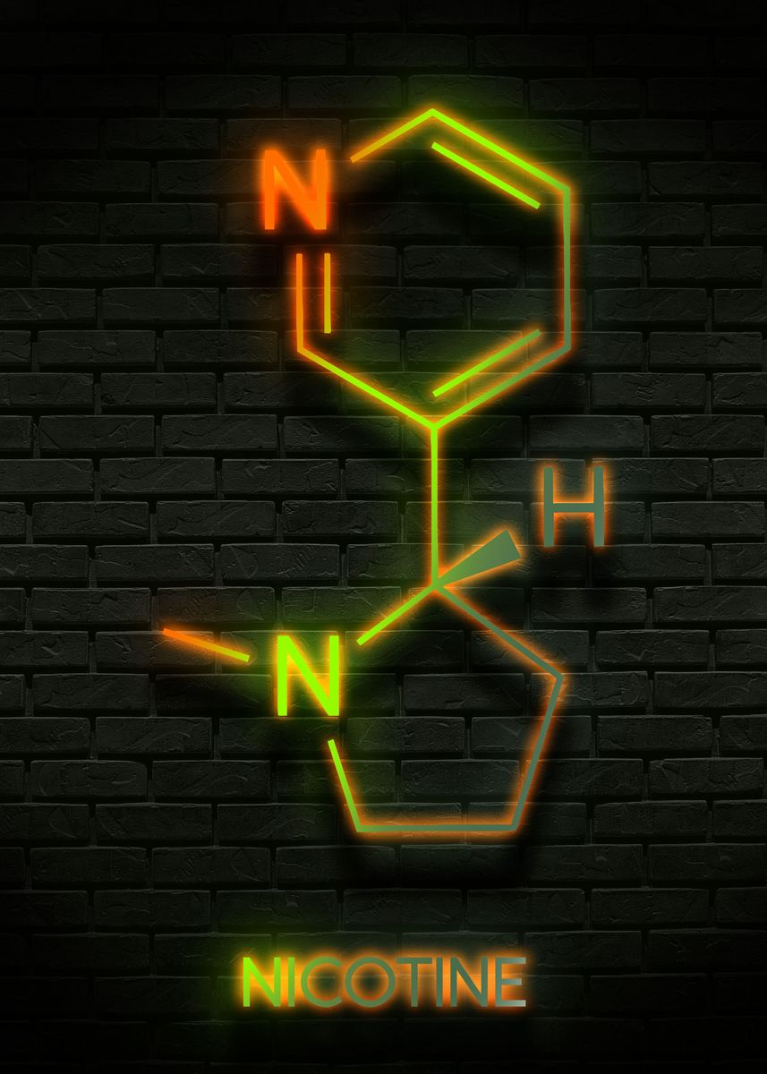 'Neon Nicotine Chemical' Poster, picture, metal print, paint by ...