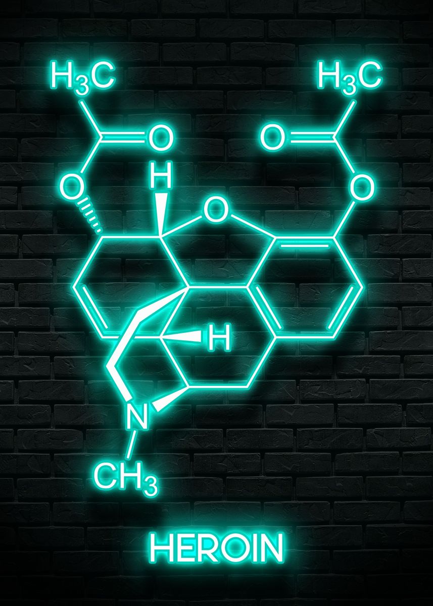 'heroin neon chemical art' Poster, picture, metal print, paint by ...