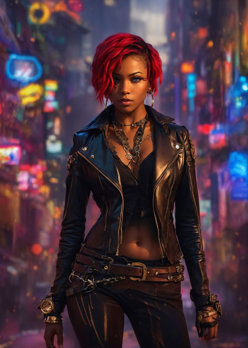 'Cyberpunk Buff' Poster, picture, metal print, paint by Rami | Displate