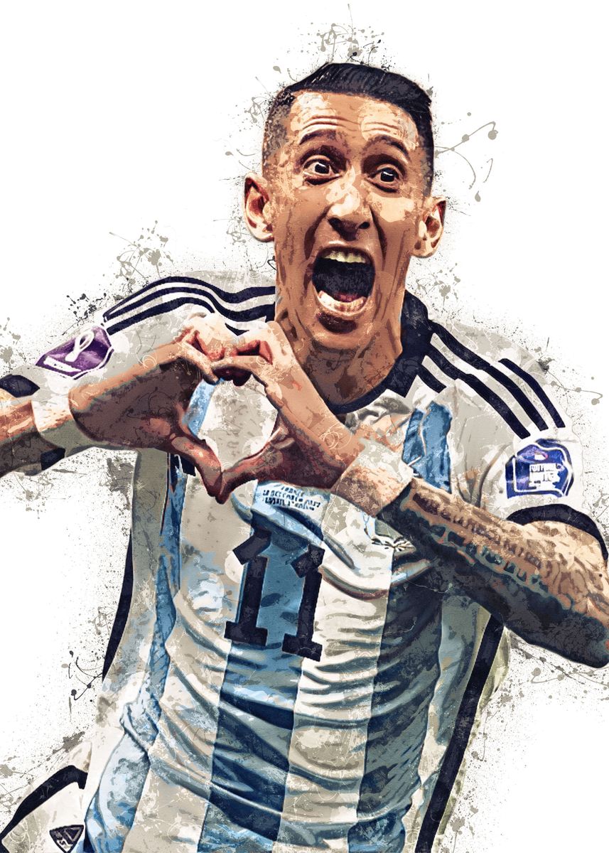 'Angel Di Maria Argentina' Poster, picture, metal print, paint by Ollie ...