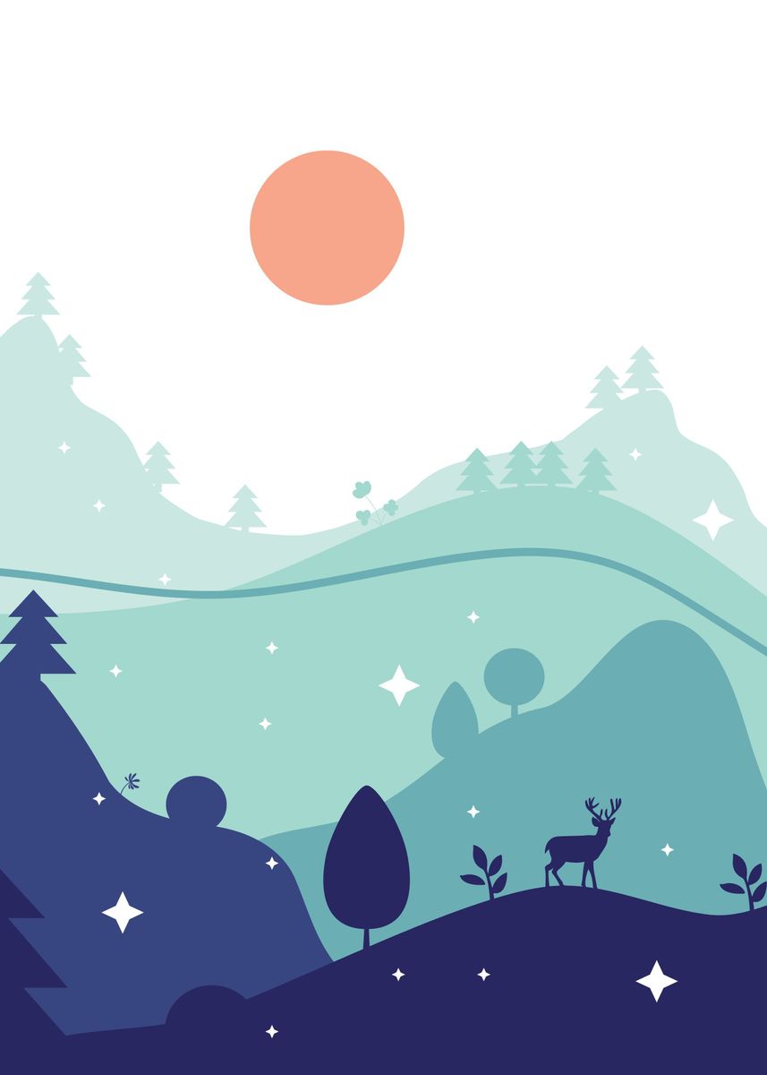 'flat design' Poster, picture, metal print, paint by Artoria | Displate