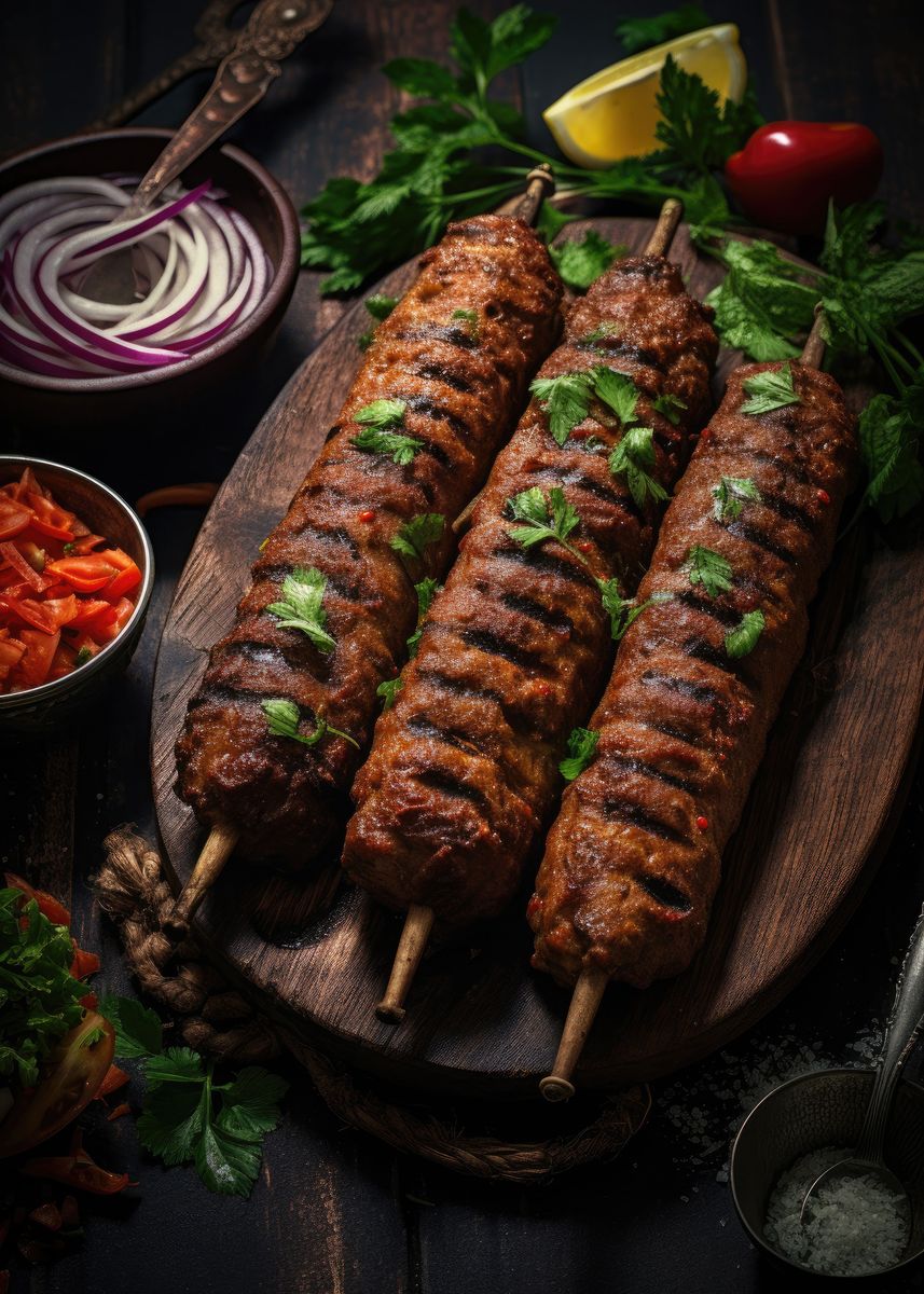 'Lamb Kebab' Poster, picture, metal print, paint by murtzart | Displate