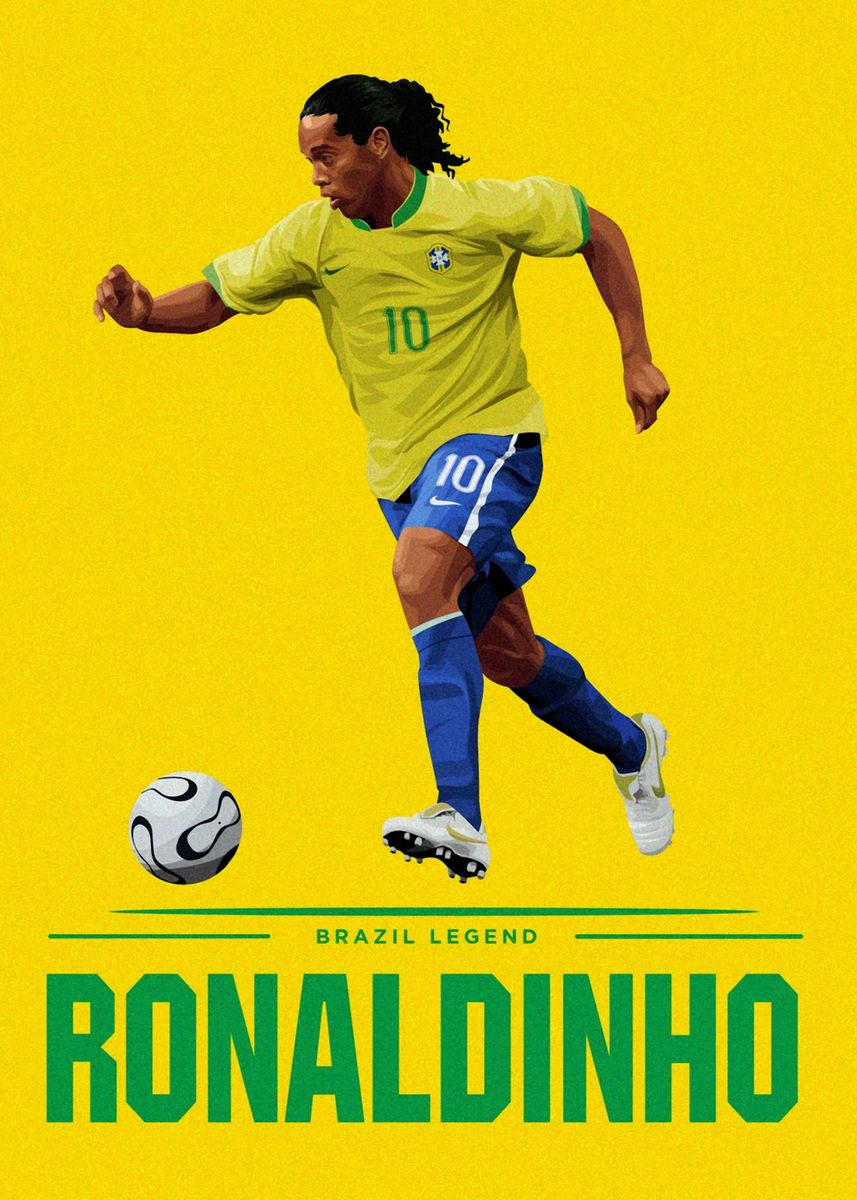 'Ronaldinho Brazil' Poster, picture, metal print, paint by RobertHall ...