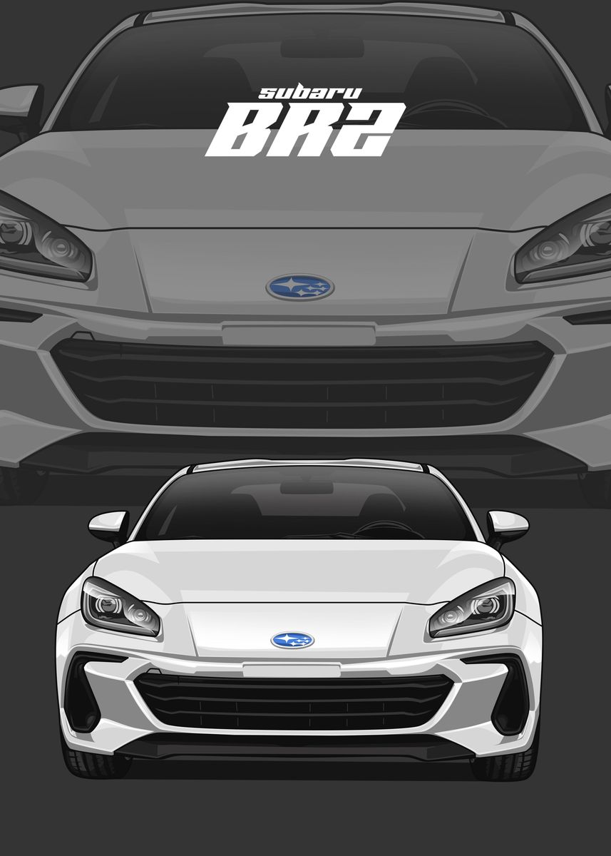 'subaru brz white' Poster, picture, metal print, paint by capture art ...