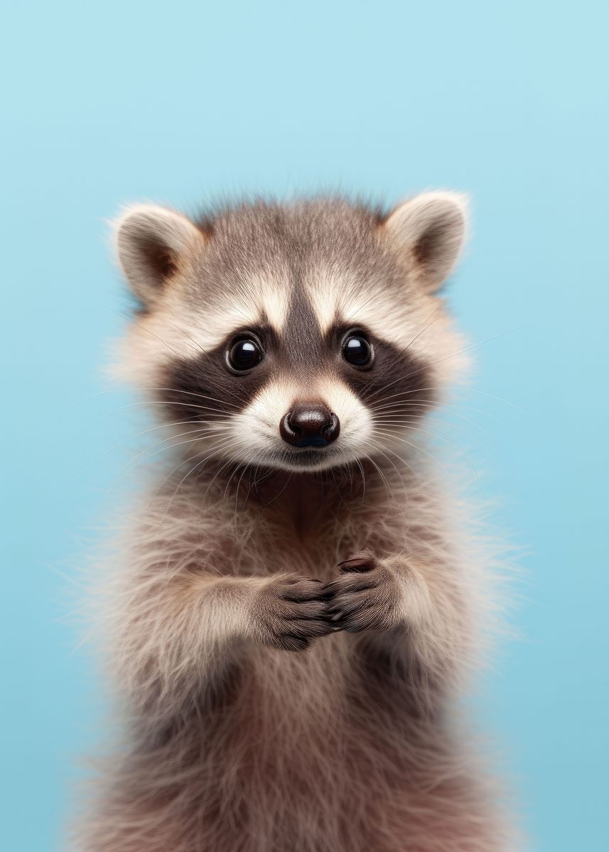 'Cute Racoon Portrait' Poster, picture, metal print, paint by Posters ...