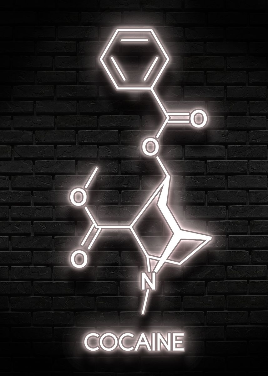 'cocaine neon chemical' Poster, picture, metal print, paint by ...