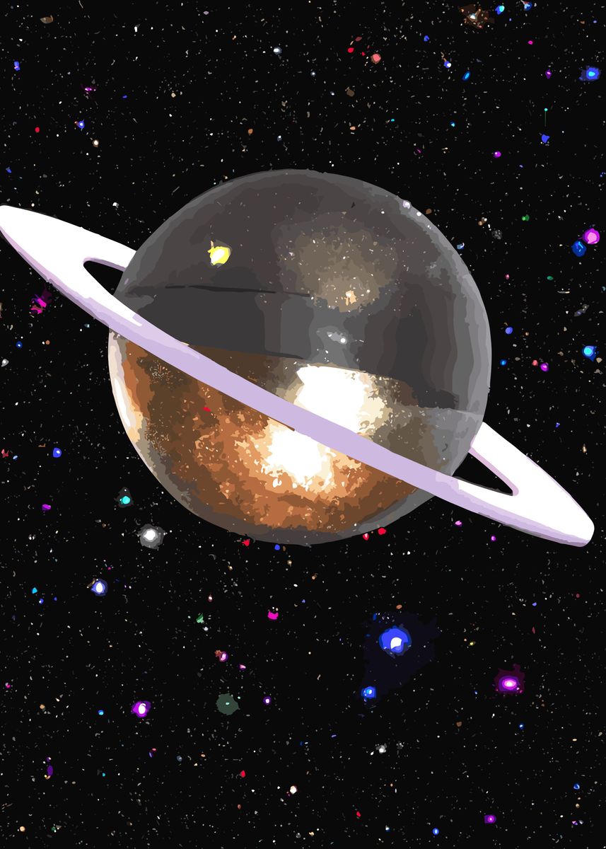 'Funky Planet' Poster, picture, metal print, paint by maxdesign | Displate