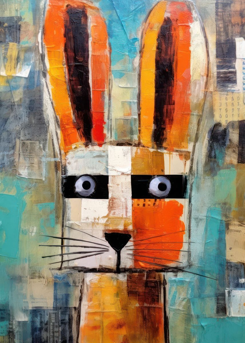 'Abstract Squirrel Portrait' Poster, picture, metal print, paint by ...