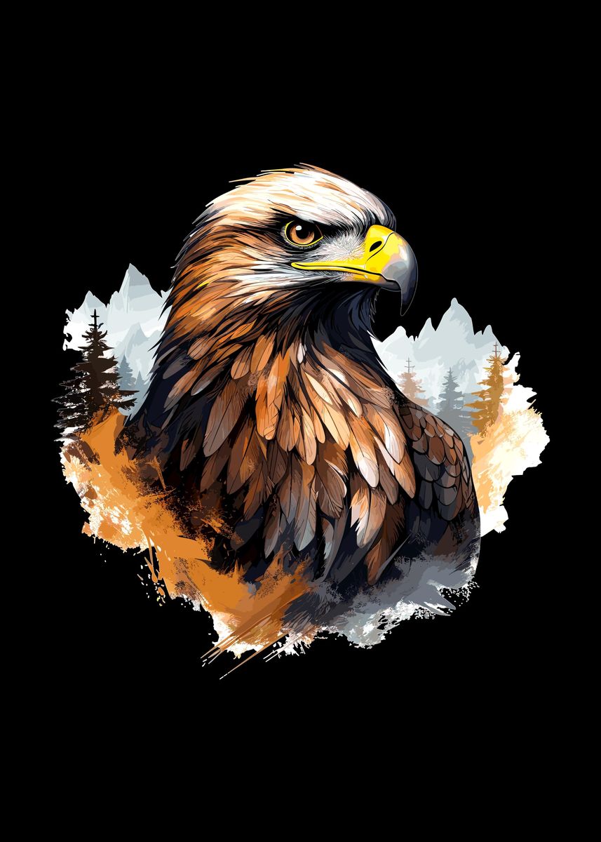 'Bald Eagle Hunting Adler' Poster, picture, metal print, paint by ...