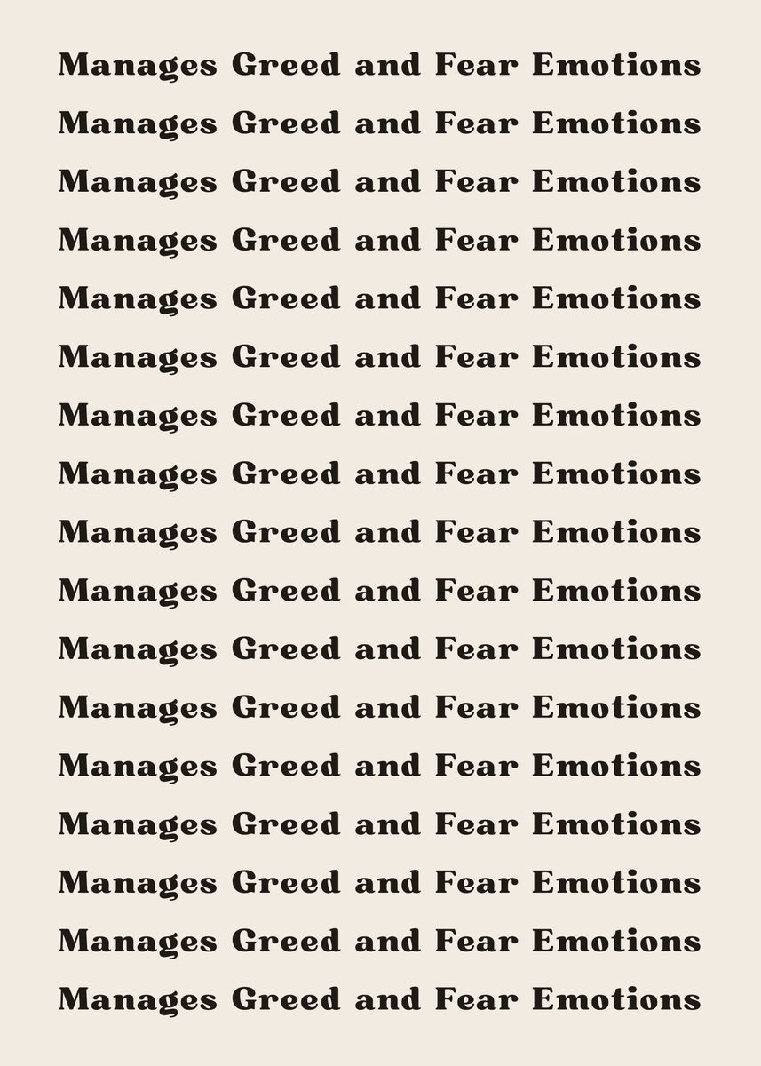 'Manages Greed and Fear Emo' Poster, picture, metal print, paint by ...