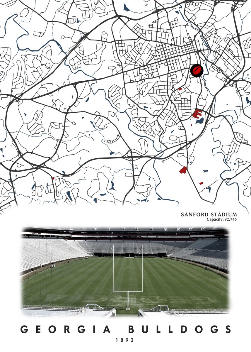 'Georgia Bulldogs 100 Sanfo' Poster, picture, metal print, paint by ...