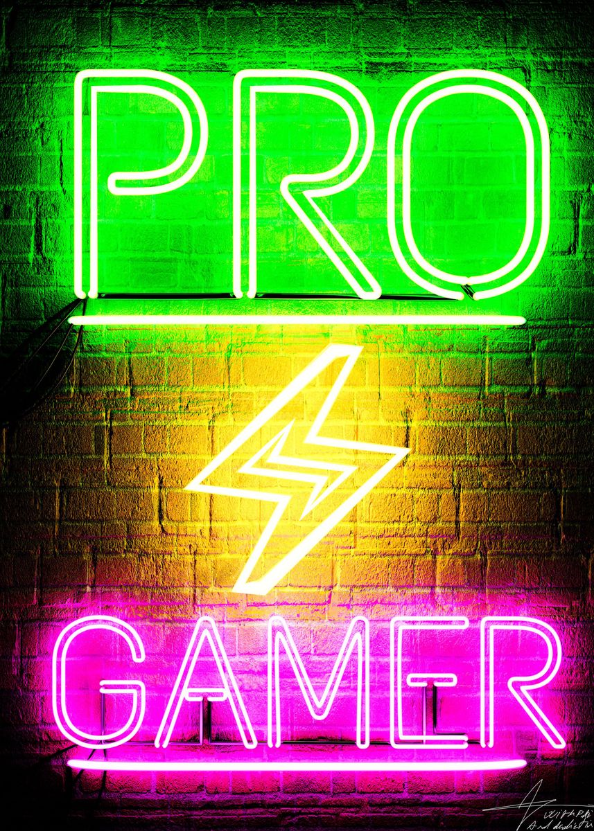 'PRO GAMER' Poster, picture, metal print, paint by Adam Vador | Displate