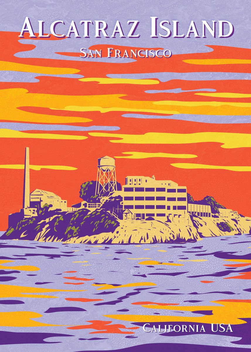 'Alcatraz Island' Poster, picture, metal print, paint by Jordan Holmes ...