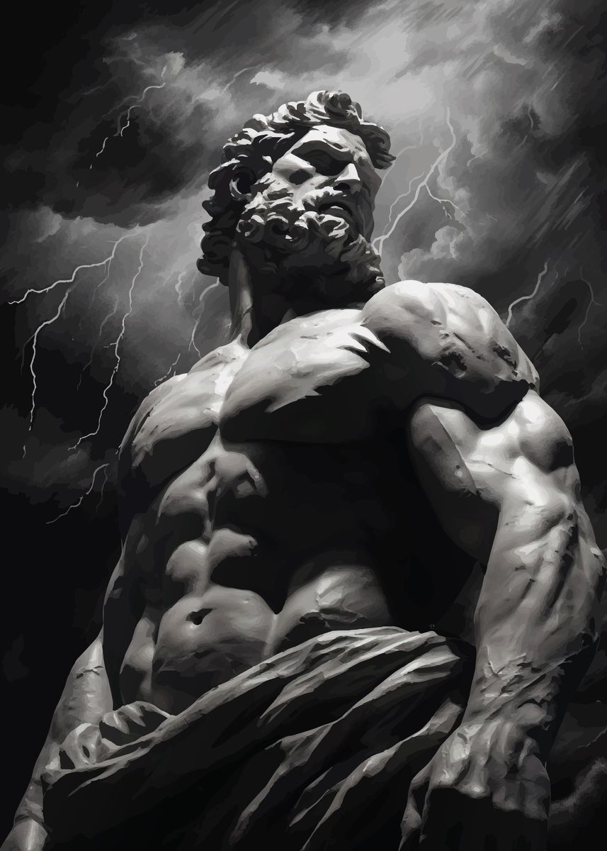 'Fearless Greek God' Poster, picture, metal print, paint by Vars | Displate